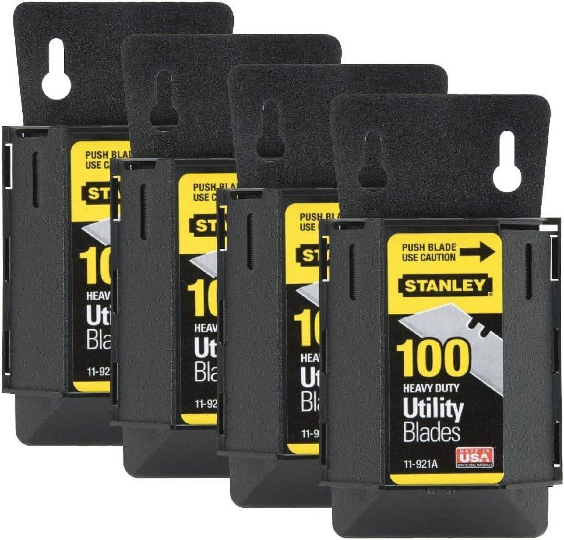 Stanley Hand Tools 11-921A 100 Pack Utility Knife Blades & Dispenser 4 ...