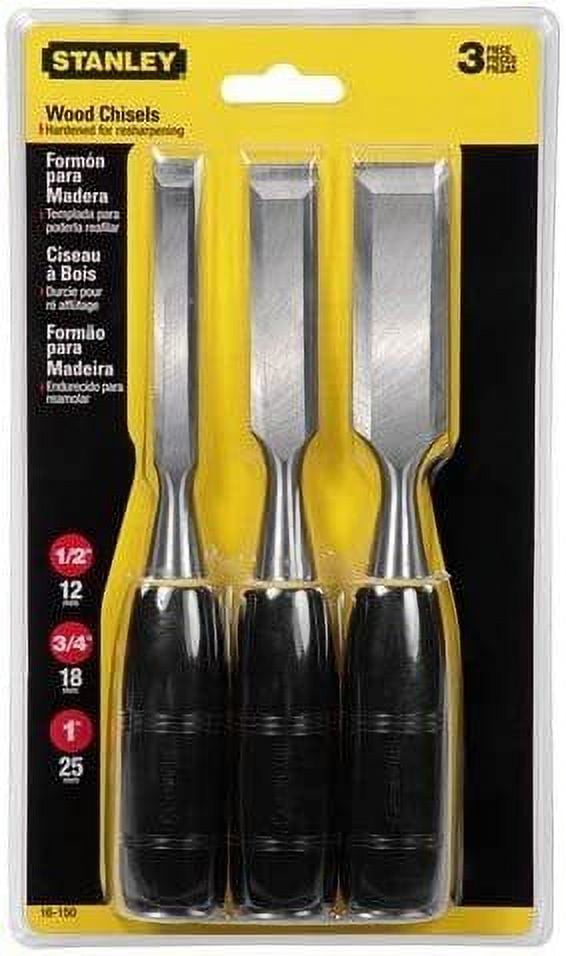 Stanley Hand Tools 16-150 3 Pc Set Short Blade Wood Chisels - Walmart.com