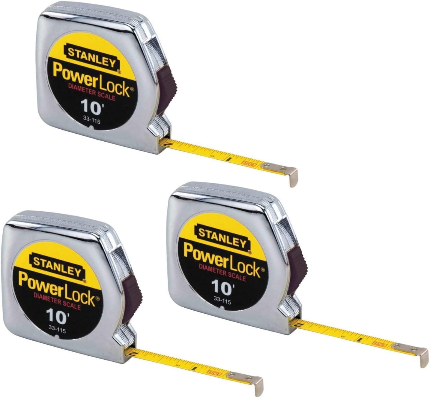 Stanley Hand Tools 33-115 10' x 1/4 PowerLock Pocket Tape Rule (3 Pack) - Walmart.com