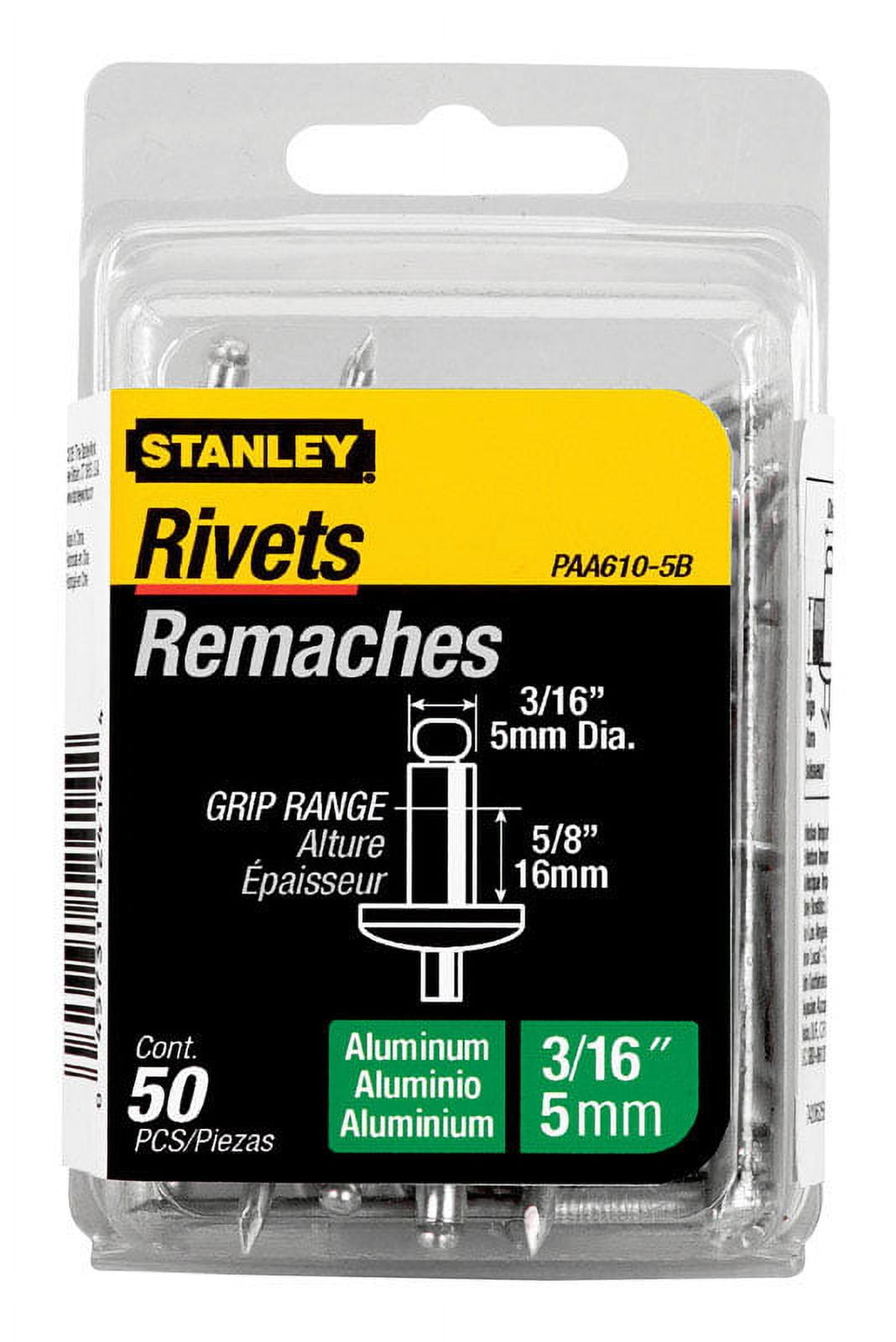 Stanley Hand Tools PAA610-5B 3/16" X 5/8" Aluminum Rivets 50 Count ...