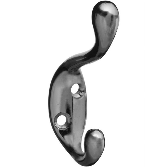 Stanley Hardware 806620 3.5" Black Chrome Basic Coat & Hat Hook ...
