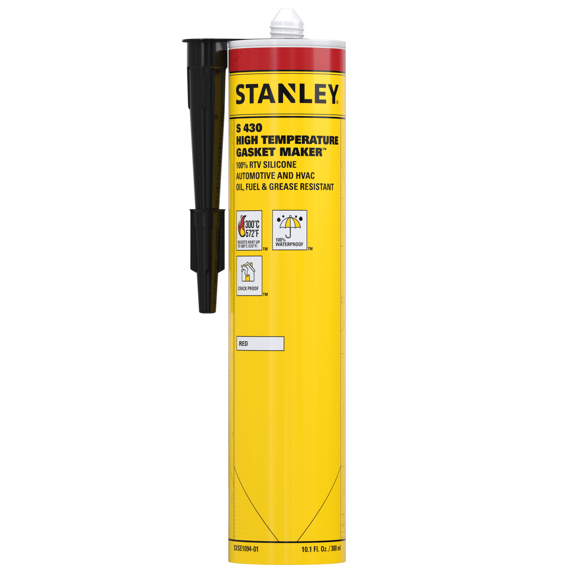 Stanley High Temp Gasket Maker - RTV Silicone Sealant -10.1oz-Red-1 ...