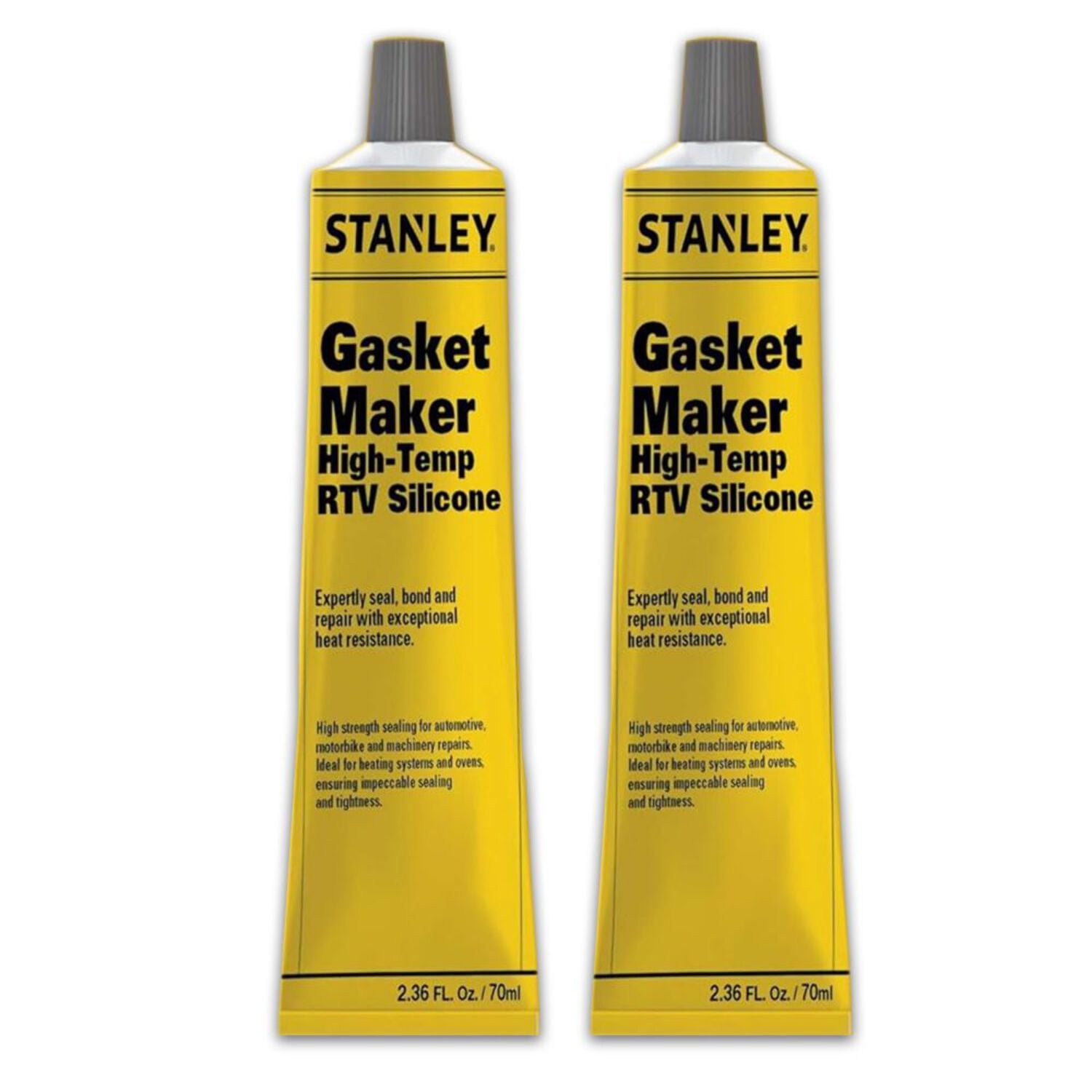 Stanley High Temp Gasket Maker - RTV Silicone Sealant -2.36oz-Black-2 ...