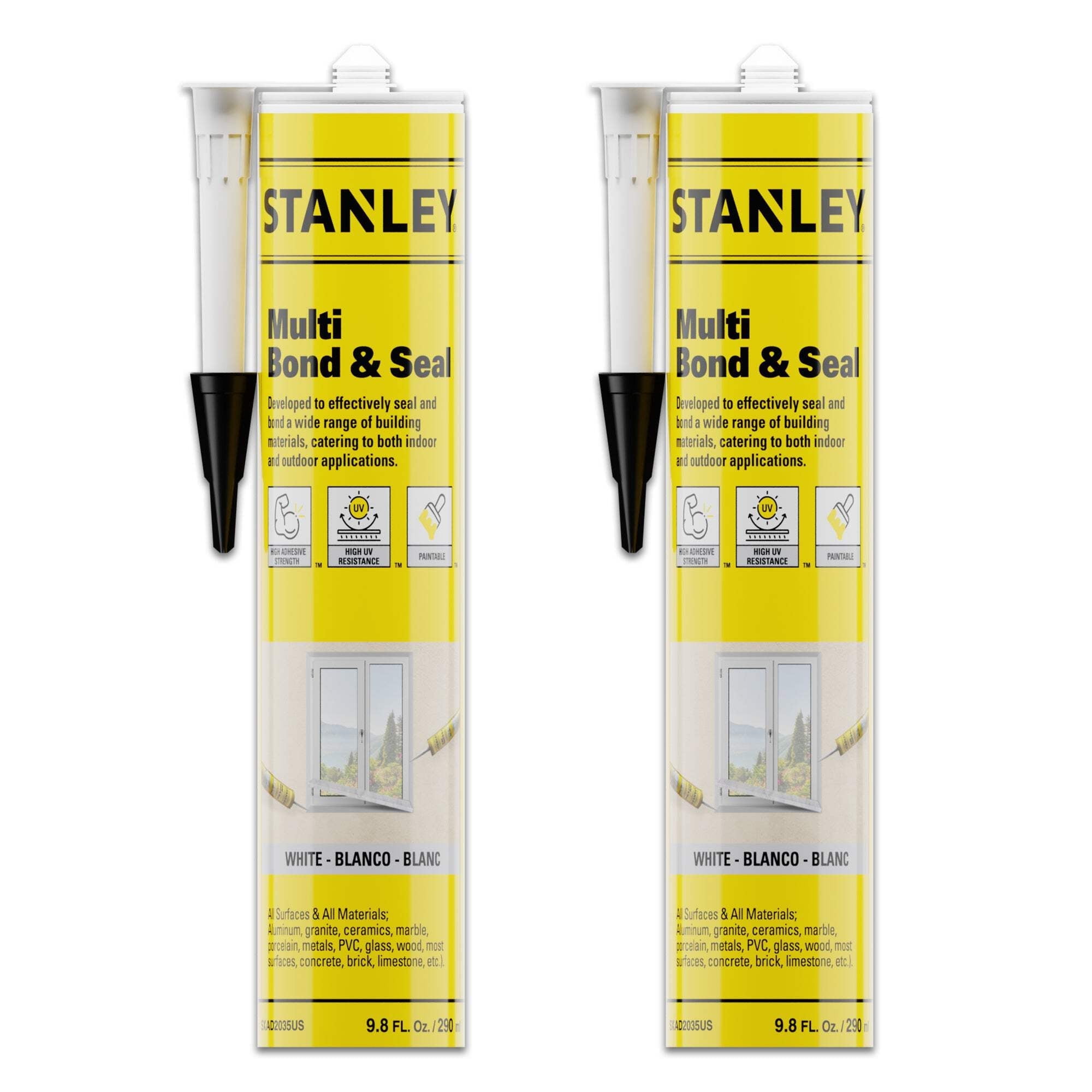 Stanley Hybrid Polymer Multi Bond & Seal, 9.8 fl oz - White-2 Pack ...