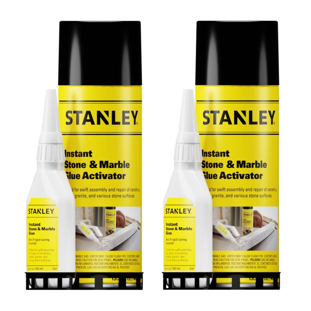 Stanley Instant Stone & Marble Glue-Adhesive & Activator,(3.4 oz.-13.5 ...