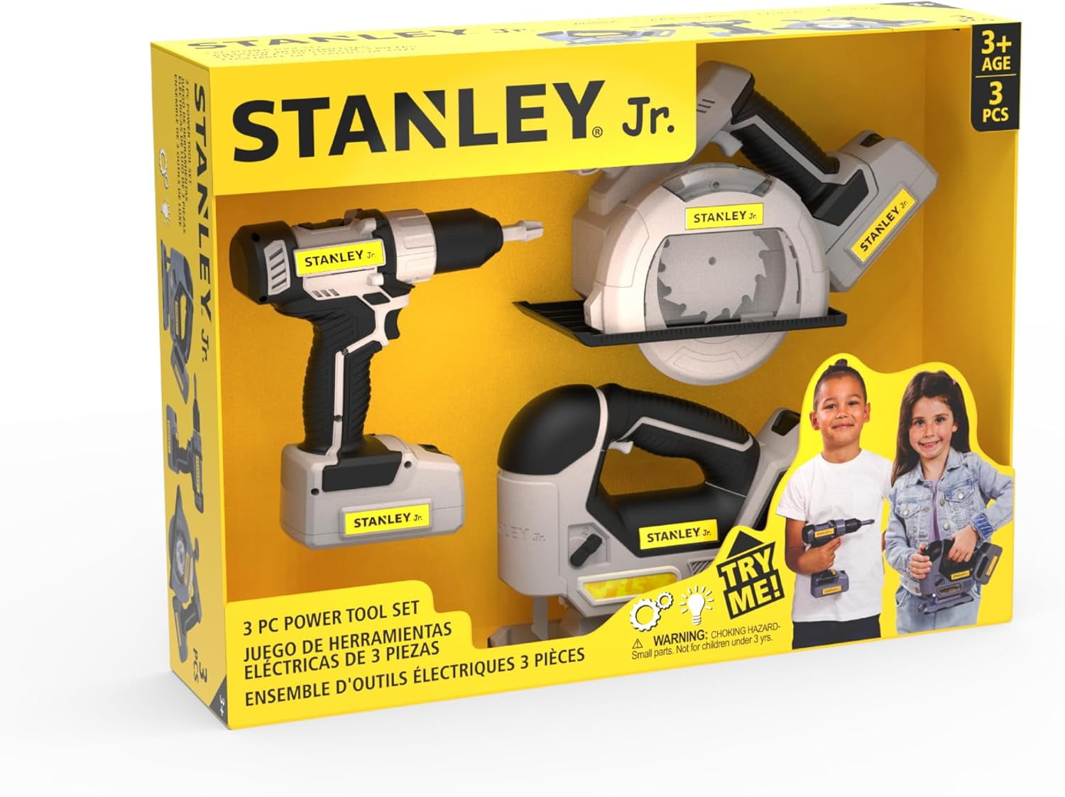 Stanley Jr. 3 Pack Kids Toy Power Tool Set with Drill, Circular Saw and ...