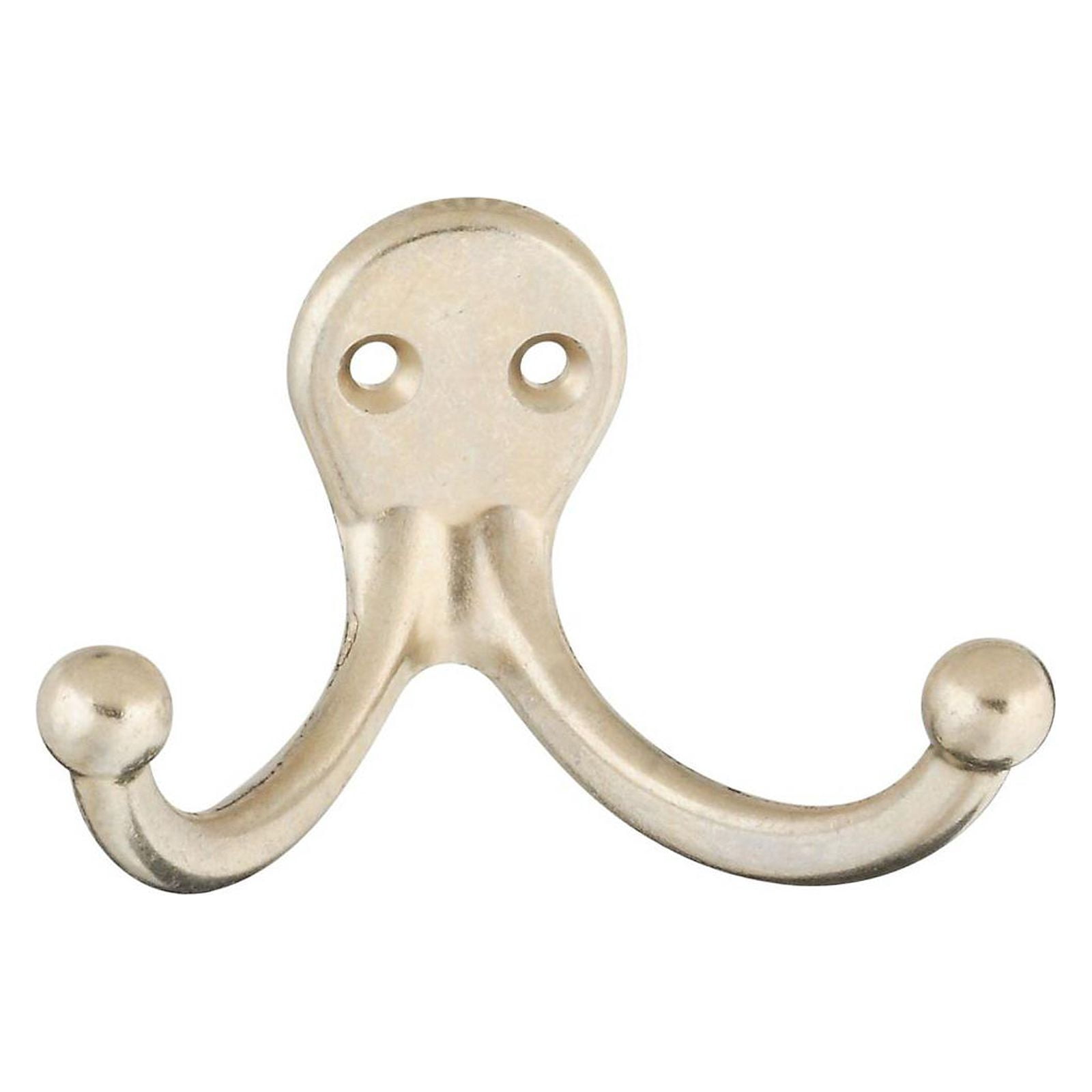 Stanley N199-257 Nickel Double Clothes Hook, 2 Pack - Walmart.com