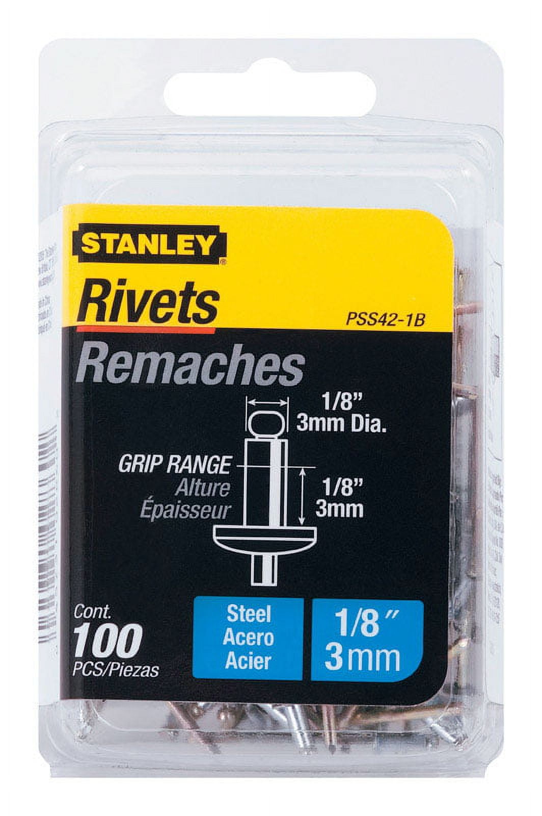 Stanley PSS42-1B Steel Rivets 1/8" x 1/8", 100 Pack - Walmart.com