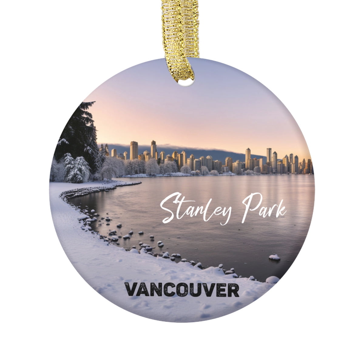 Stanley Park in Winter Snow Vancouver Canada Canadian British Colombia ...