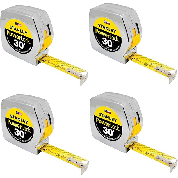 Stanley PowerLock Tape Measure Carton of 4, 30-Foot - Walmart Business ...