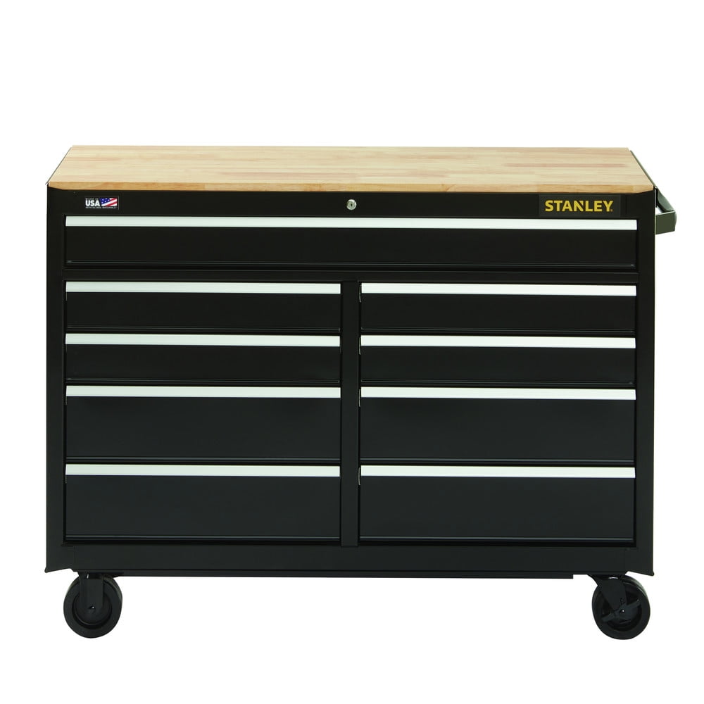 Stanley 52in 9-Drawer Rolling Tool Workbench, Mobile Storage Toolbox ...
