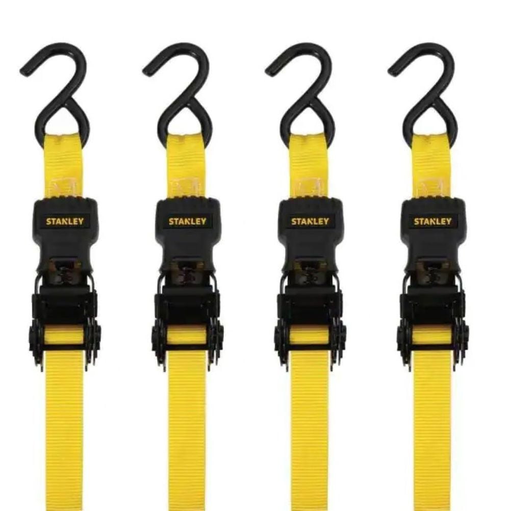 Stanley 12ft Ratchet Straps 4Pk 1500Lbs Cargo Secure Weather Resistant ...