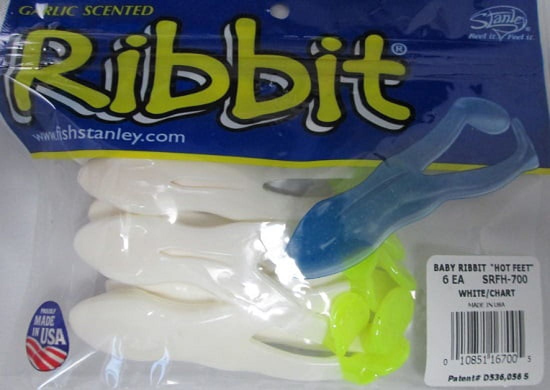 Stanley SRFH-700 Baby Ribbit "Hot Feet" White/Chart Fishing Lure Soft 6 ...