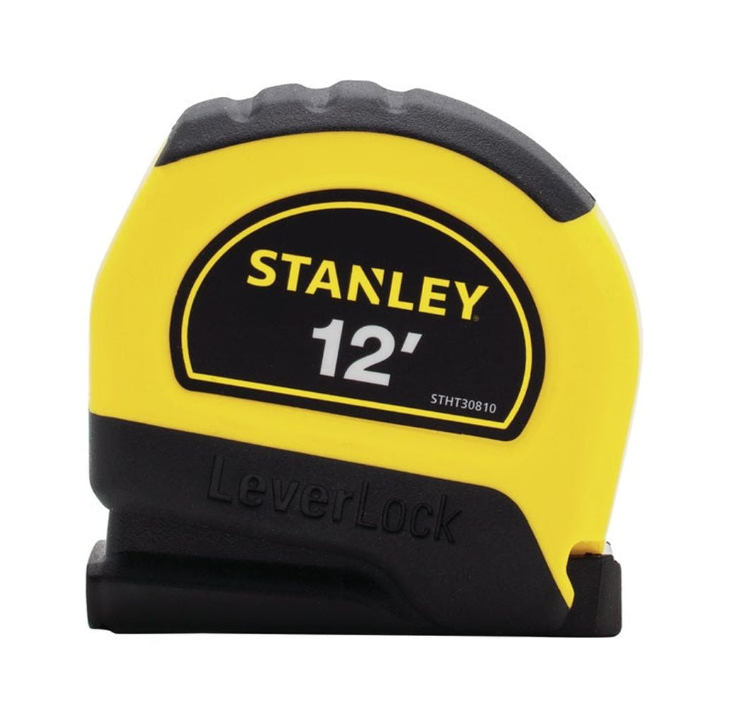 Stanley STHT30810 LeverLock Tape Measure, Black/Yellow, 12 Ft, Each ...