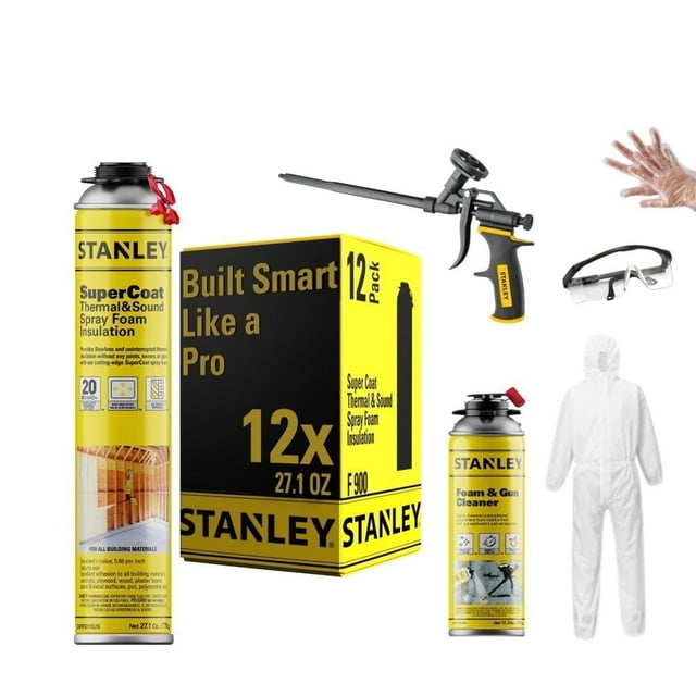 Stanley Supercoat Spray Foam Insulation Kit - Closed Cell, 240 Board ft ...