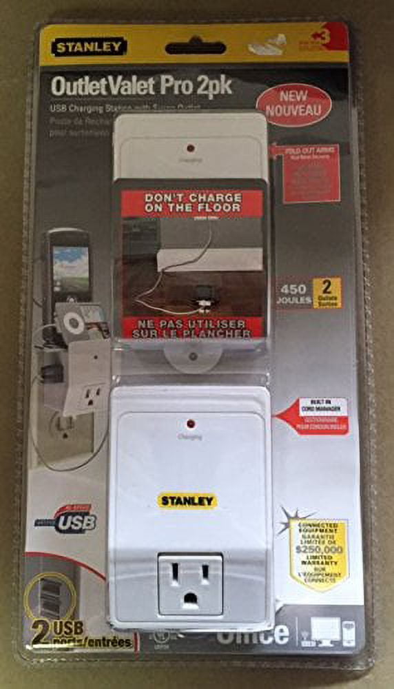 Stanley Surge Outlet & USB Charging Station 2 Pak - Walmart Business ...
