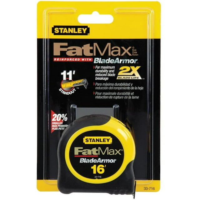 Stanley Tools FatMax Blade Armor Reinforced Tape Measure 1 1/4in x 16ft ...