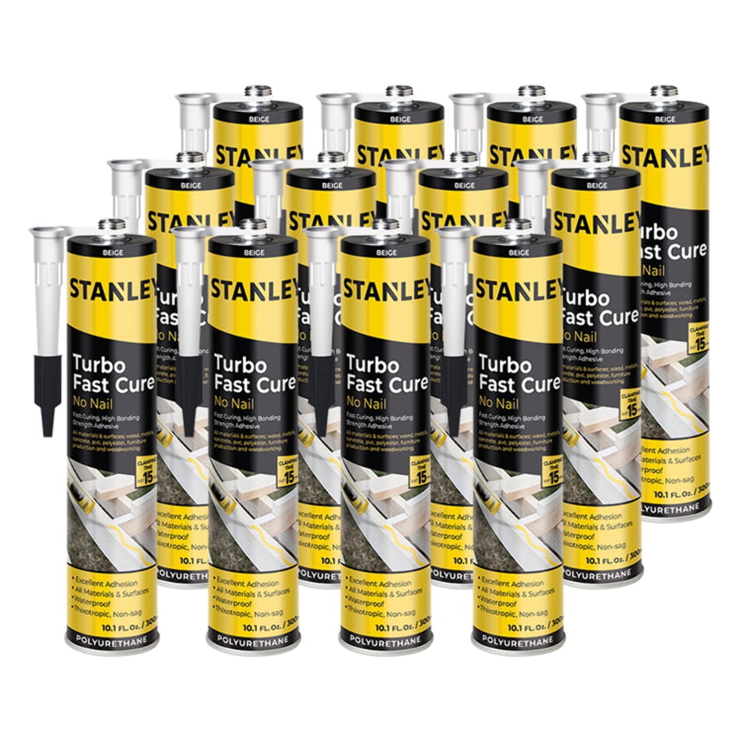 Stanley Turbo Fast Cure No Nail Polyurethane Adhesive - 10.1 fl oz-12 ...