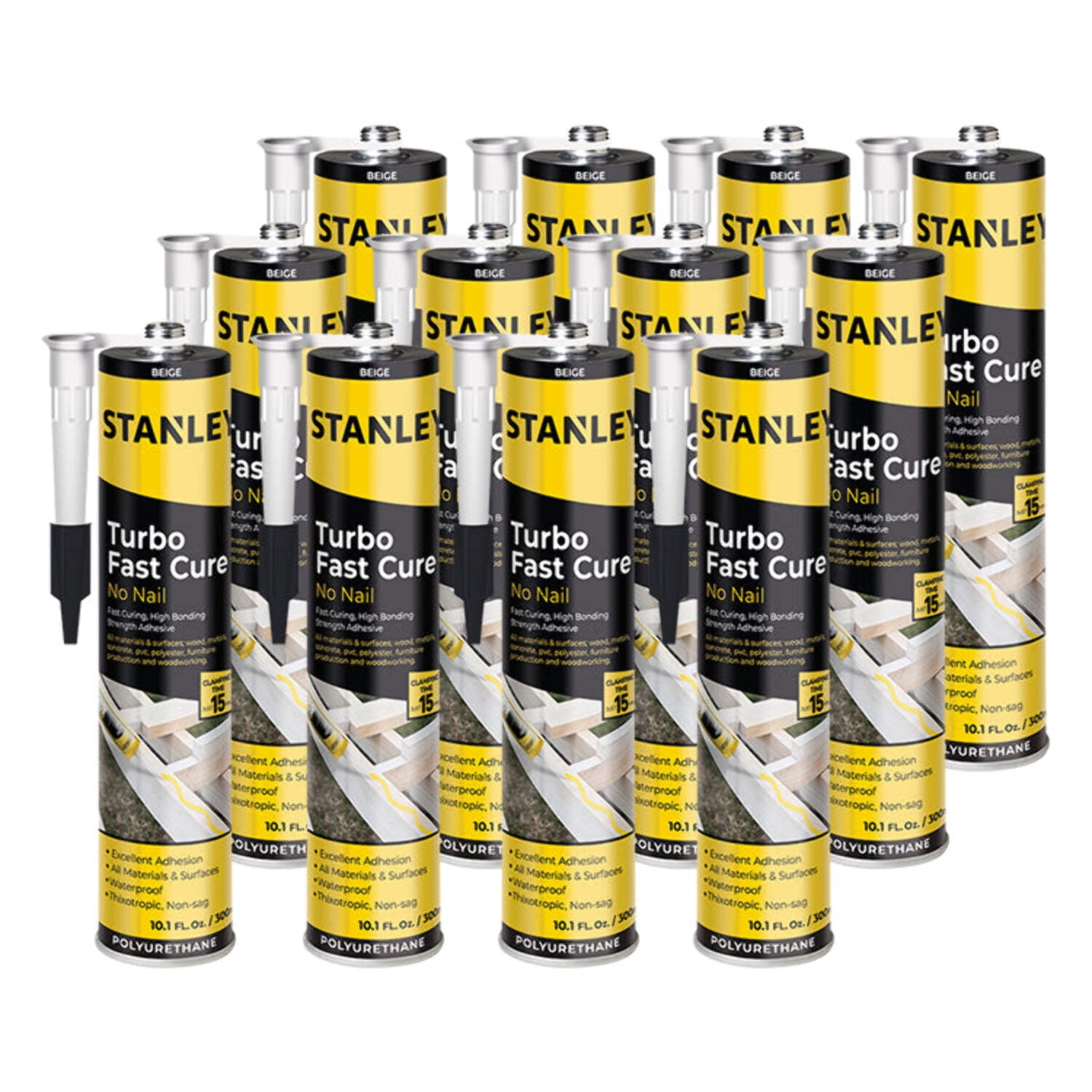 Stanley Turbo Fast Cure No Nail Polyurethane Adhesive - 10.1 fl oz-12 ...