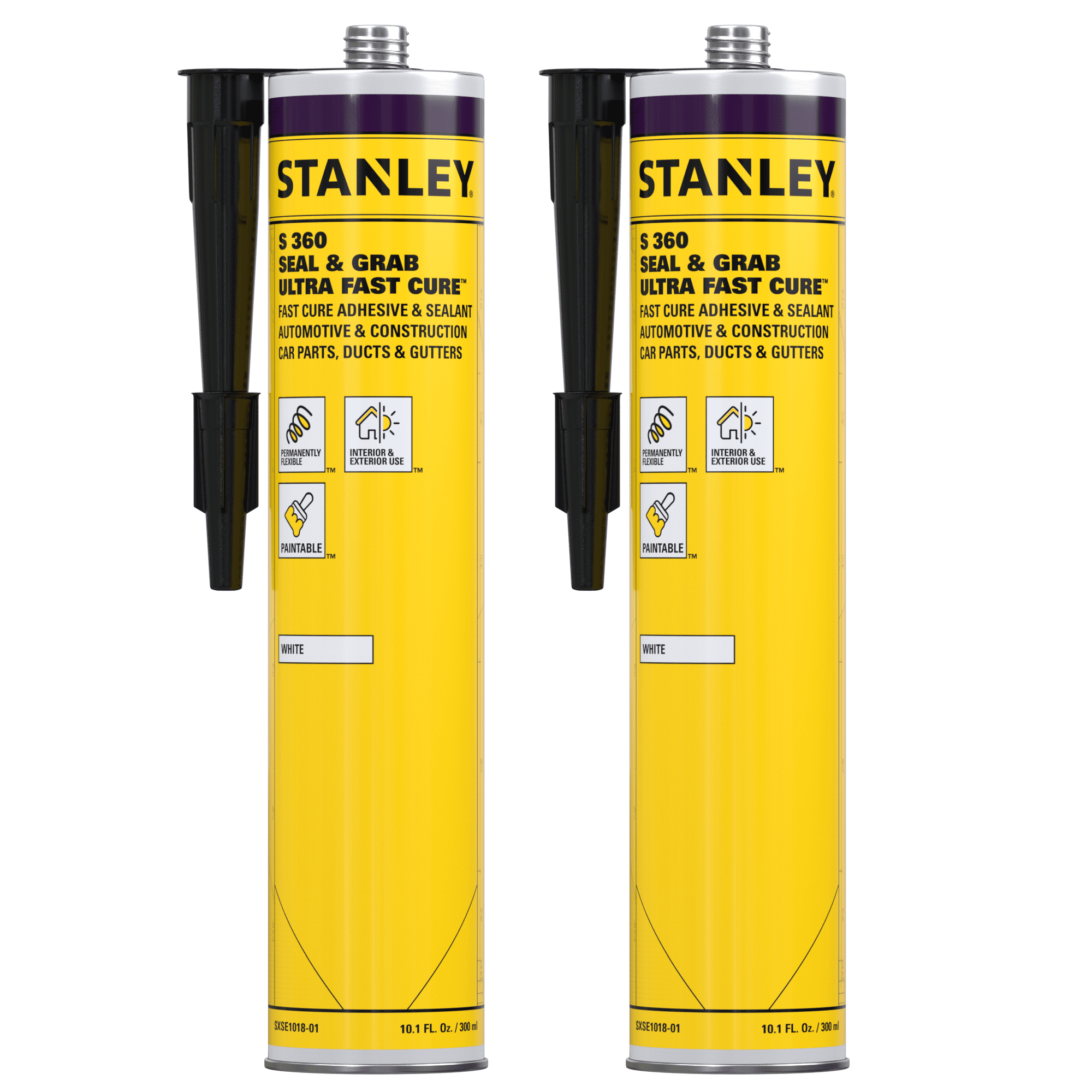 Stanley Ultra Fast Polyurethane Sealant & Adhesive - White, 10.1oz-2 ...