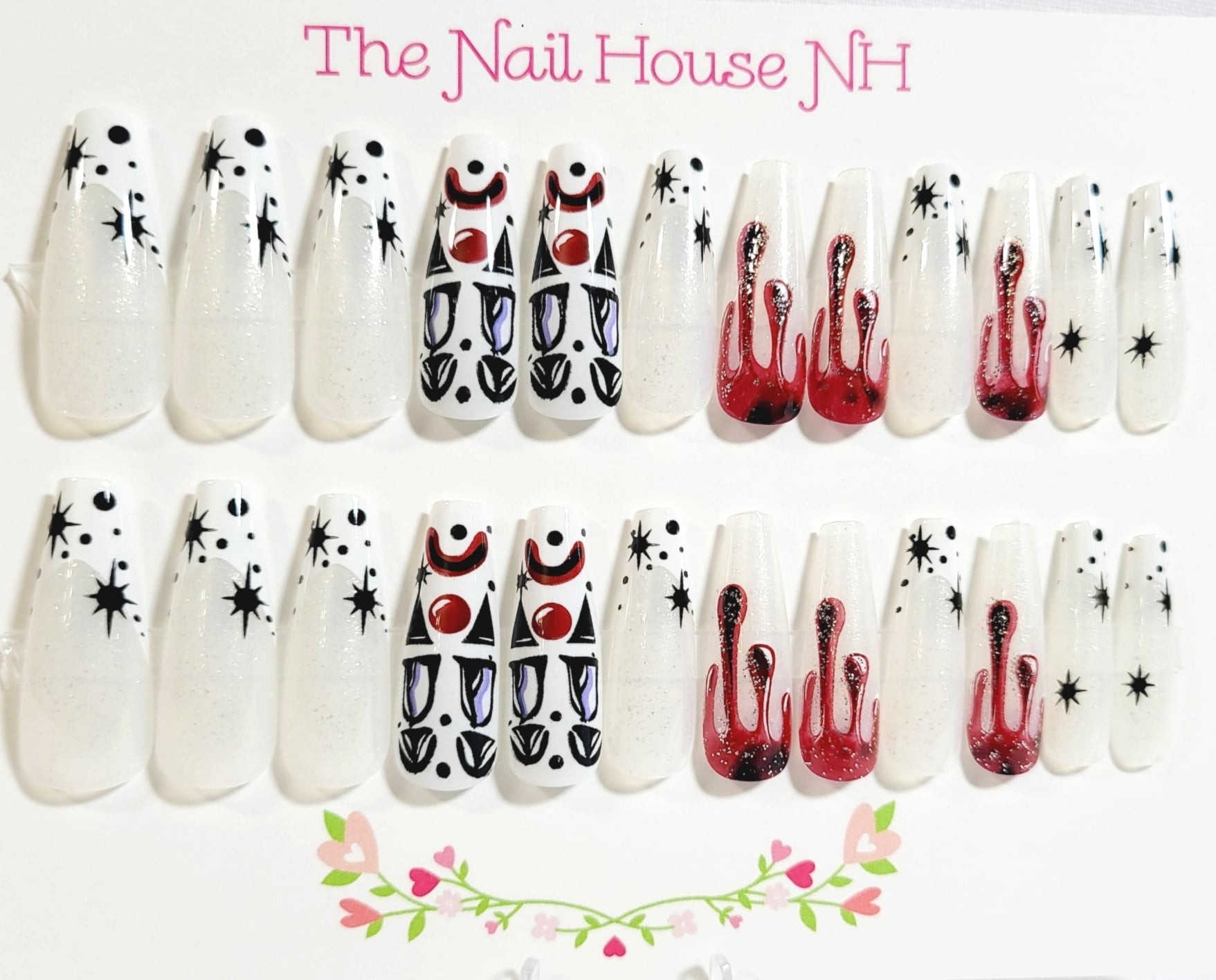 Stanley, the Sad Sparkly Clown Glossy Ballerina Press-On Nails - 24 ...