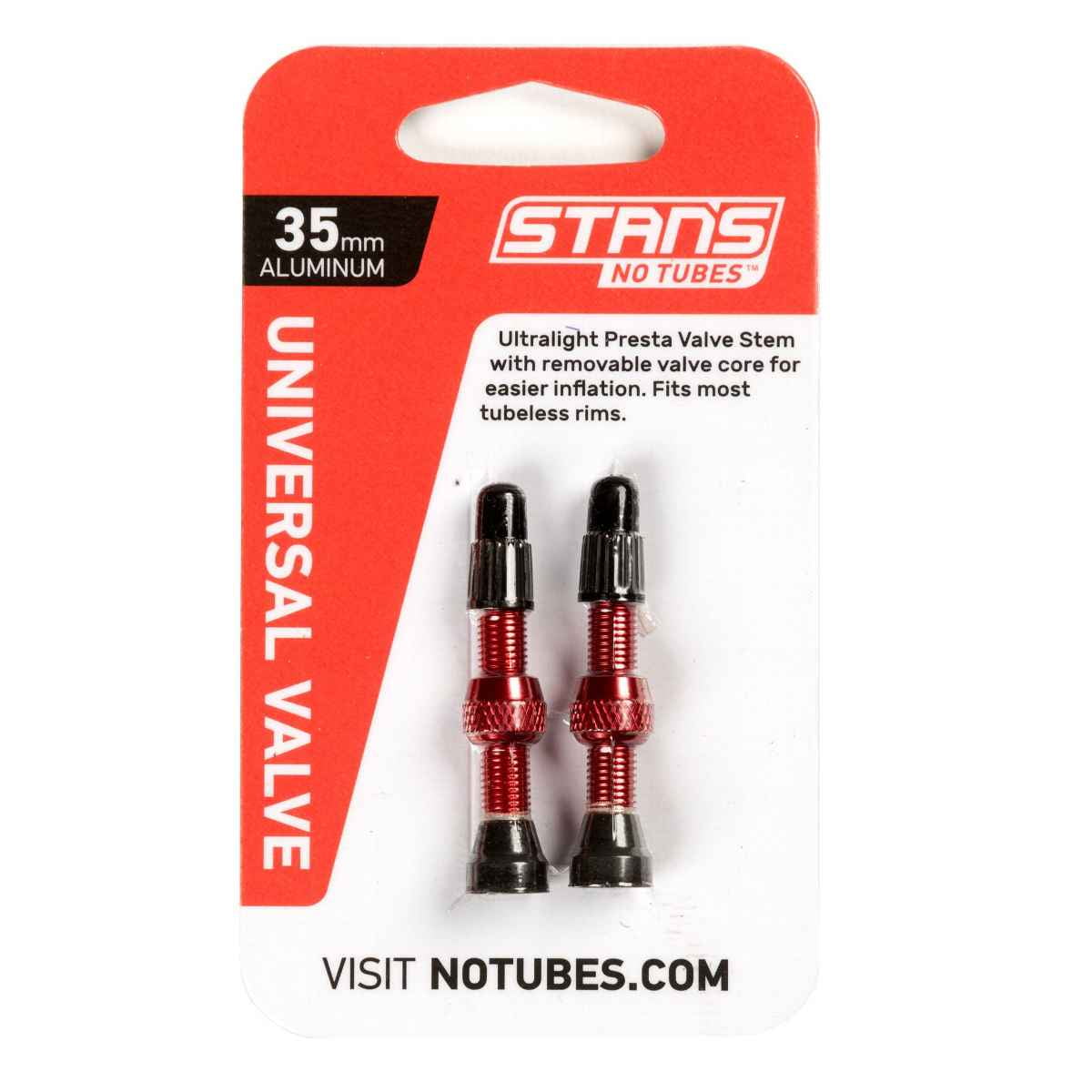 Stan's NoTubes Alloy Tubeless Valve Stem - Pair 35mm rED - Walmart.com