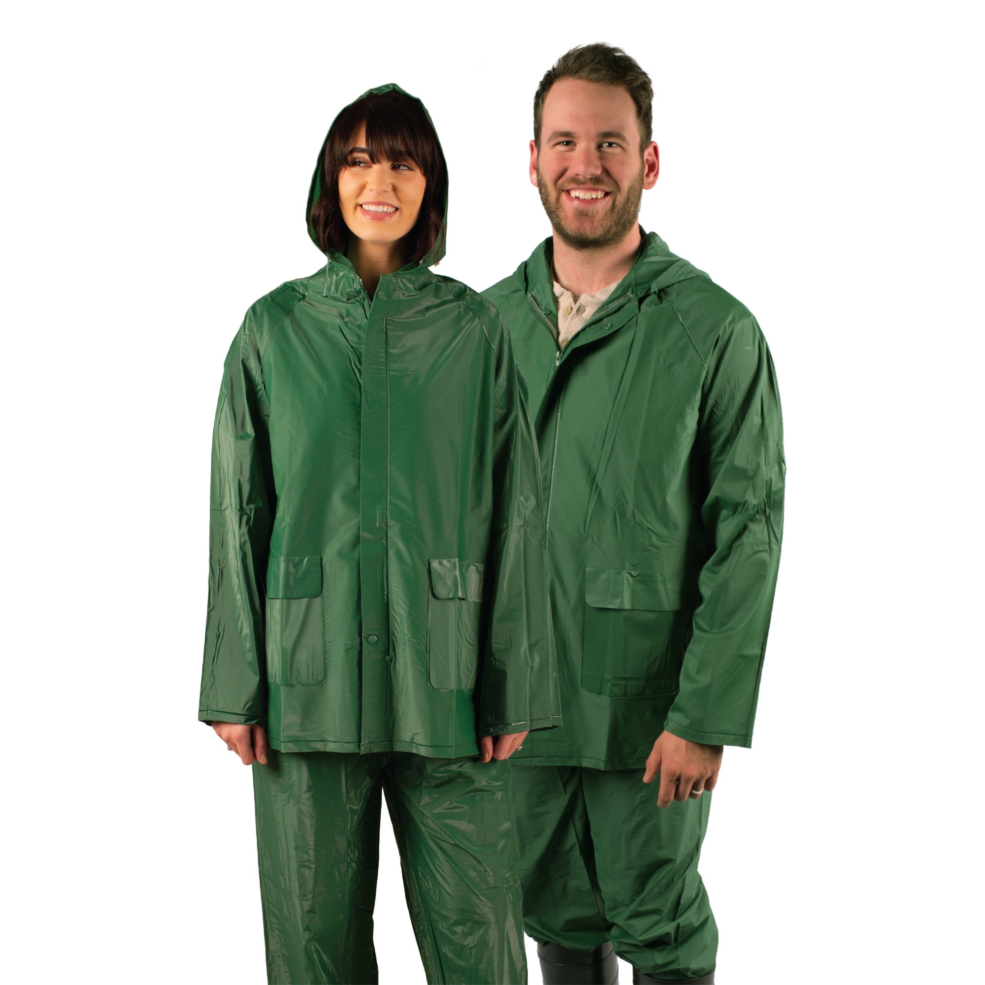 Stansport 2-Piece Laminated PVC Back Rainsuit Green Set in Sleeve Men, Adult - Walmart.com