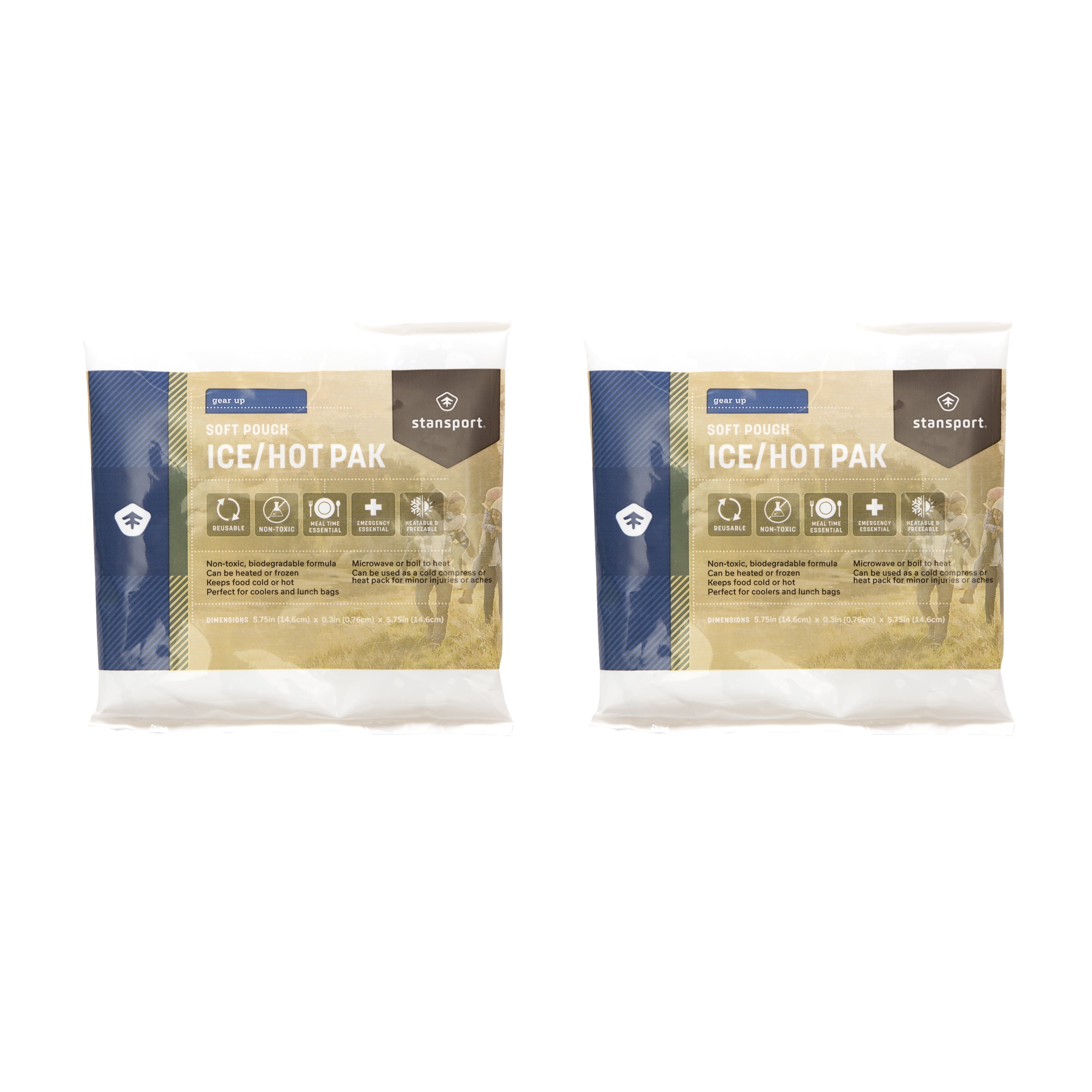Stansport Hot/Cold Reusable Gel Packs 2 Pack for Coolers, Lunch Bags ...