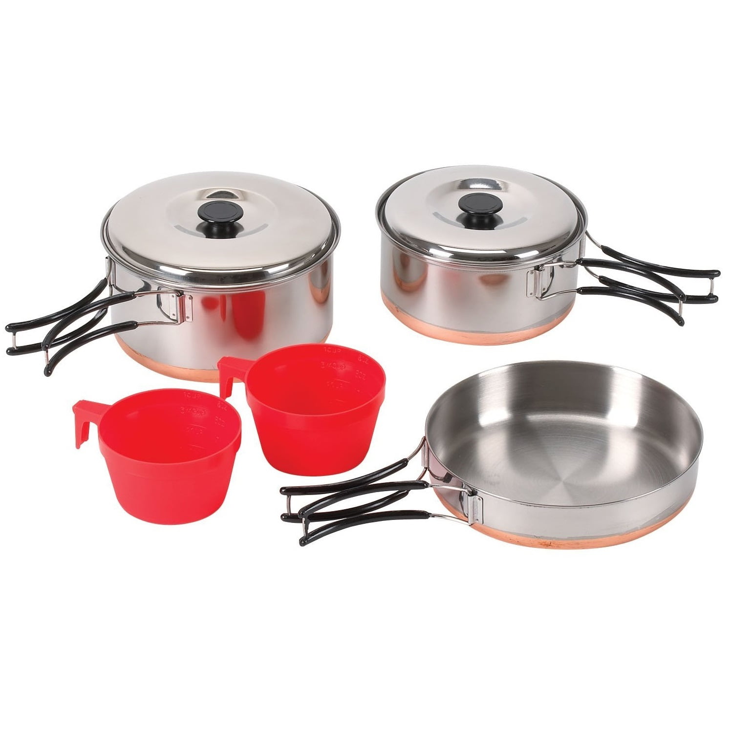 Stansport Stainless-Steel & Copper Cookware Set 7-Piece, Pot & Pan Set ...