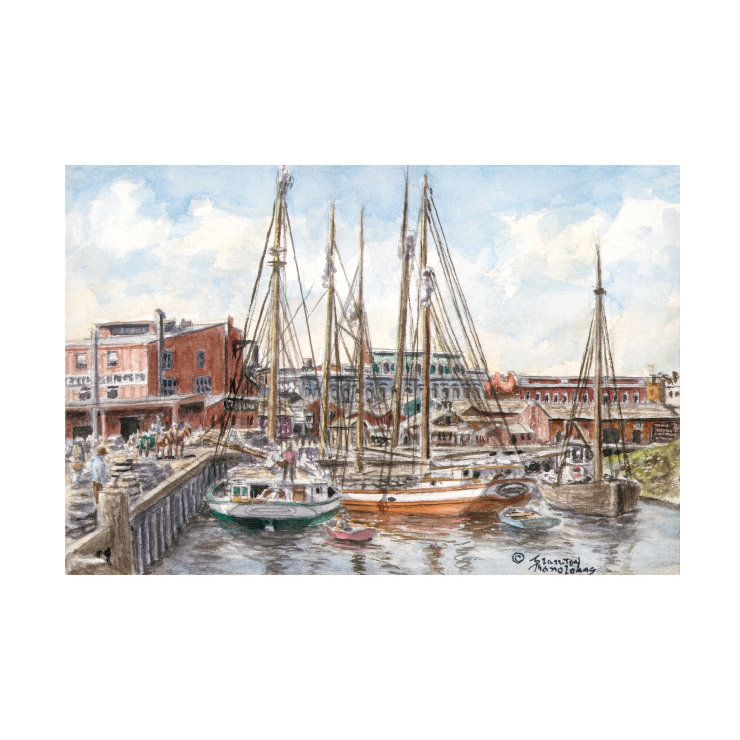 Stanton Manolakas 'Crowded Dock' Canvas Art - Walmart.com