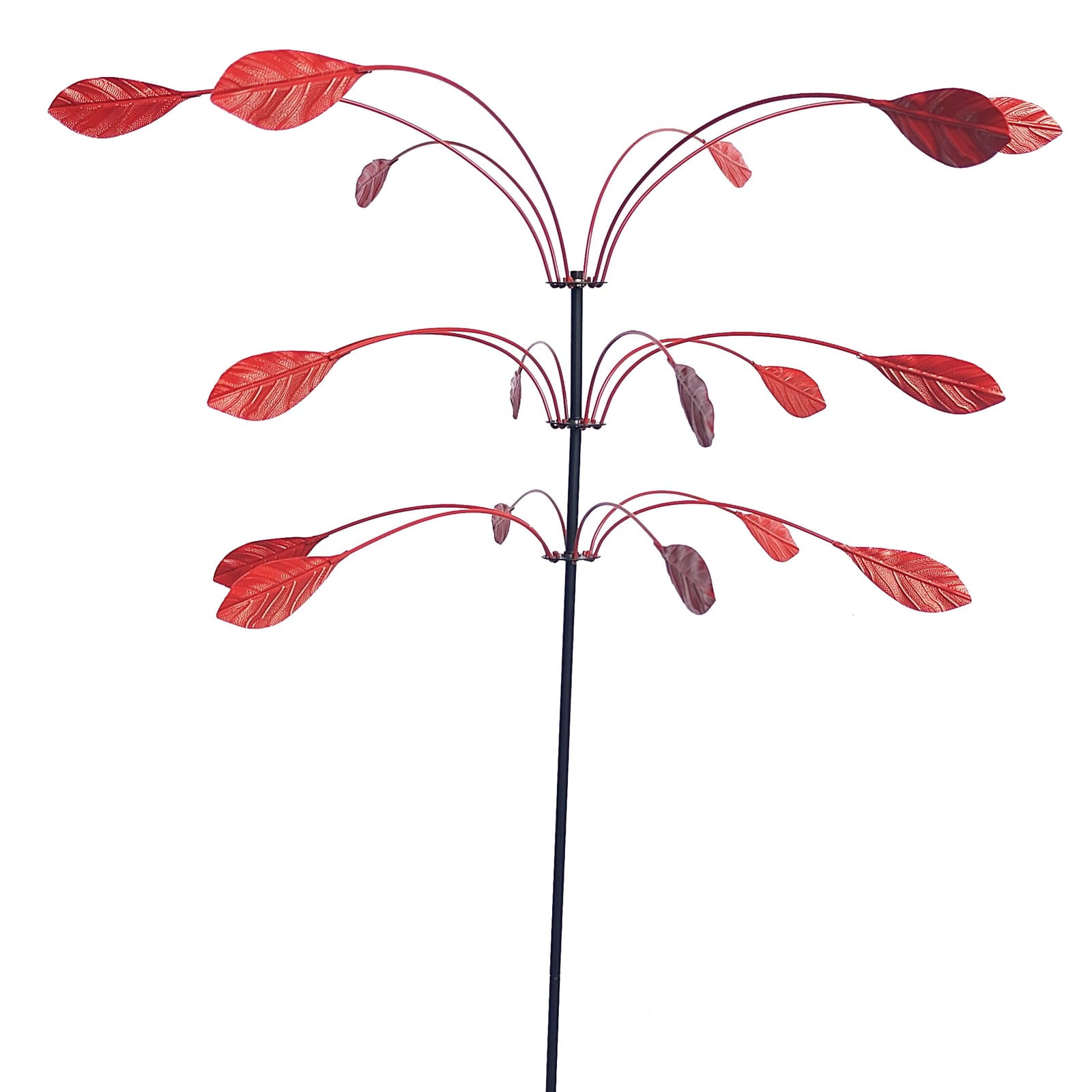 Stanwood Triple Leaf Wind Sculpture Copper Windmill Outdoor Garden Art ...