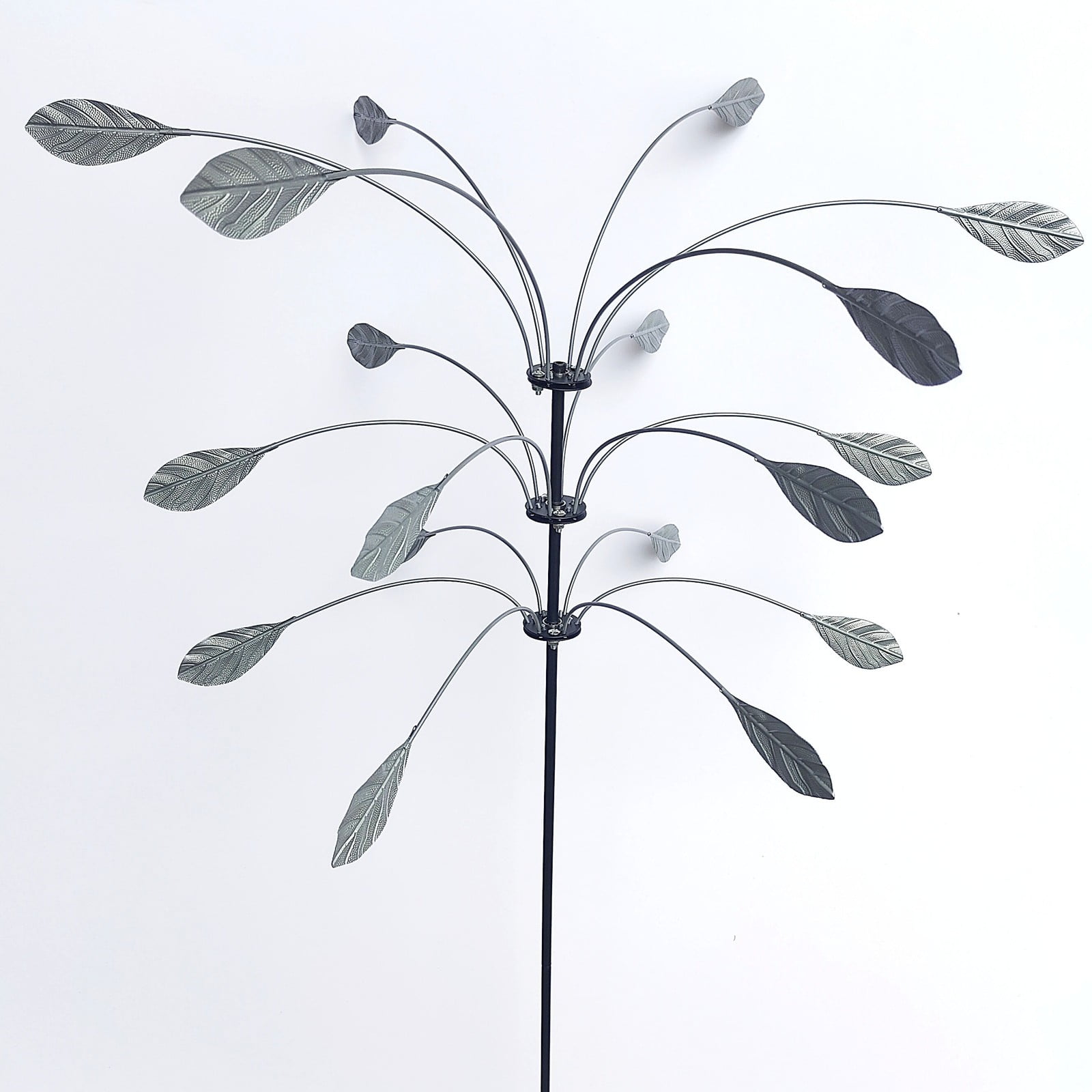 Stanwood Wind Sculpture Copper Triple Leaf Windmill Garden Ornaments ...