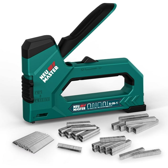 Staple Gun, 6-in-1, Manual Brad Nailer with 2000 Counts Staples ...