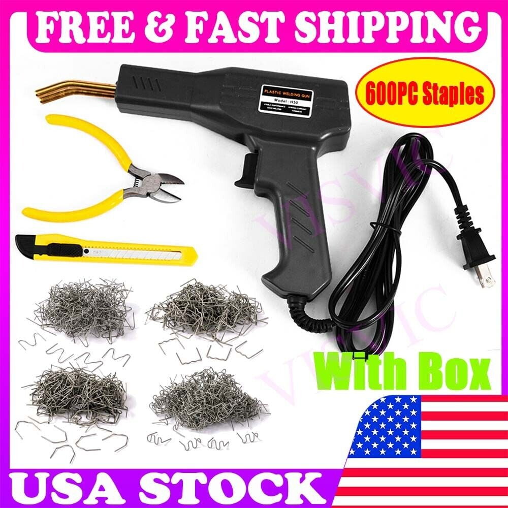 Stapler Car Bumper Fender Fairing Welder Gun Plastic Repair Kit w ...