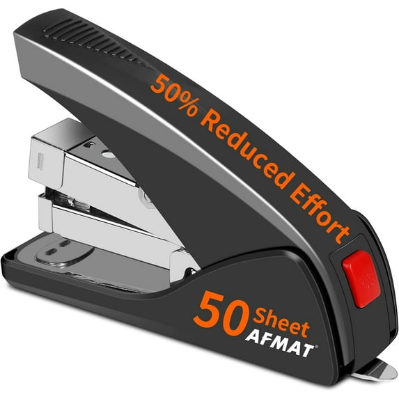 Stapler for Desk, 50 Sheet Effortless Desktop Staple with One Finger ...
