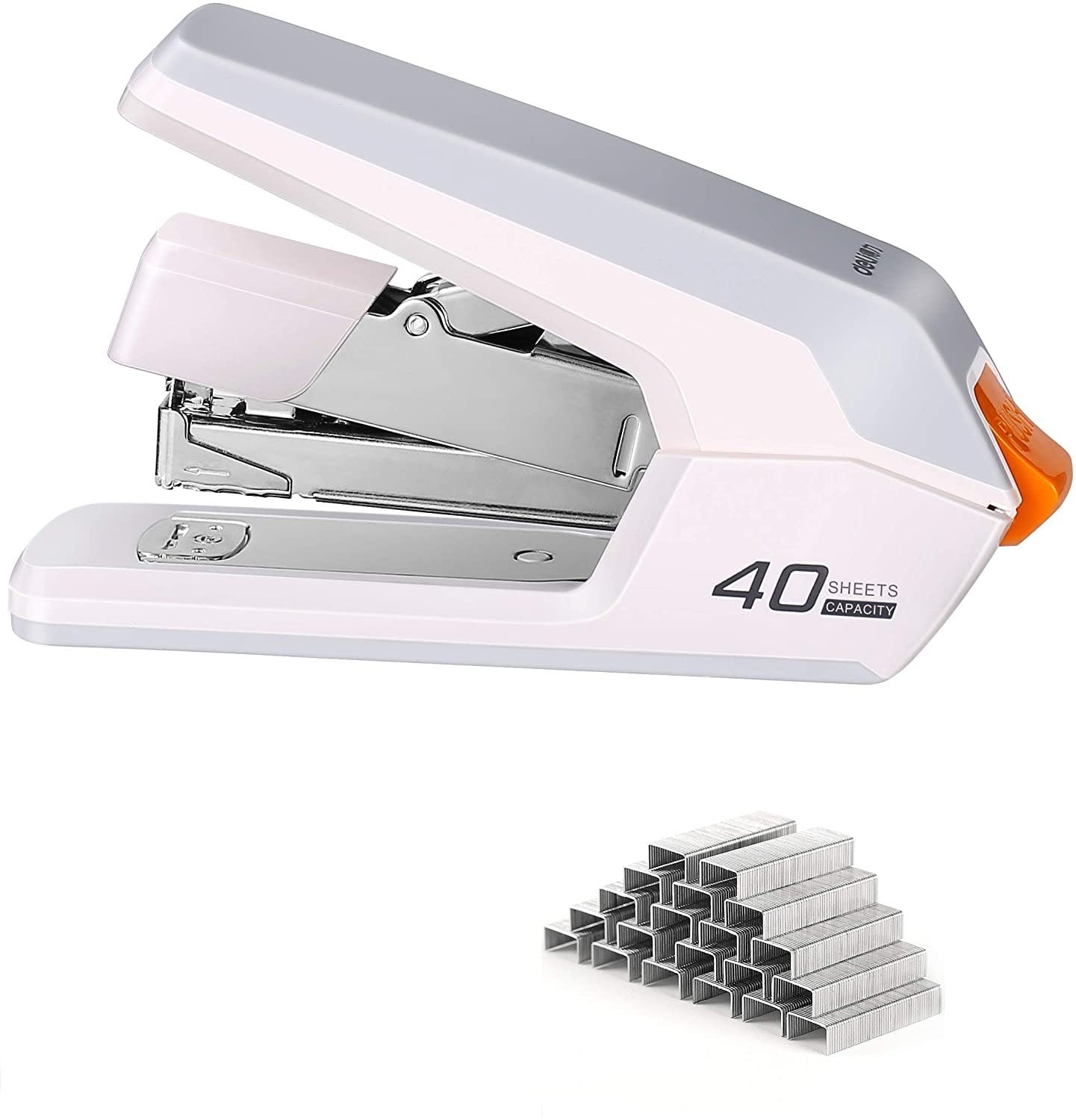 Stapler for Desk, Effortless Desktop Stapler, 50 Sheet One Finger Touch ...