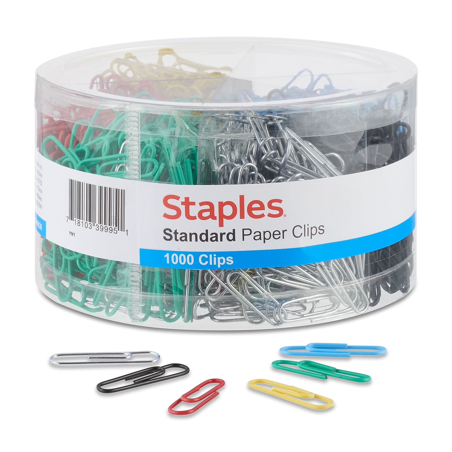 Staples #1 Size Vinyl-Coated Paper Clips 1000/Tub 480108 - Walmart.com