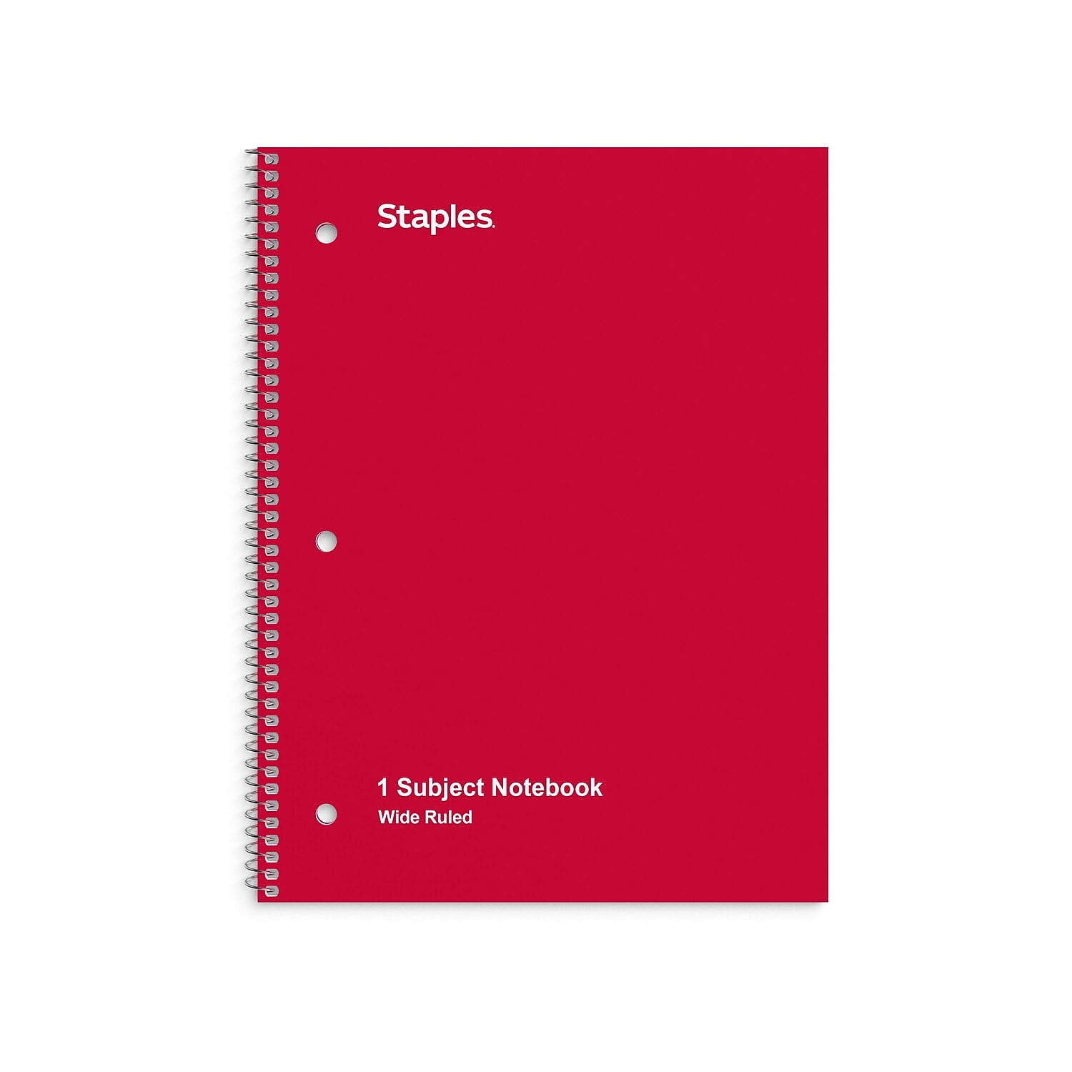 Staples 1 Subject Notebook 8" x 10-1/2" Wide Ruled 48 pack 27497CT ...
