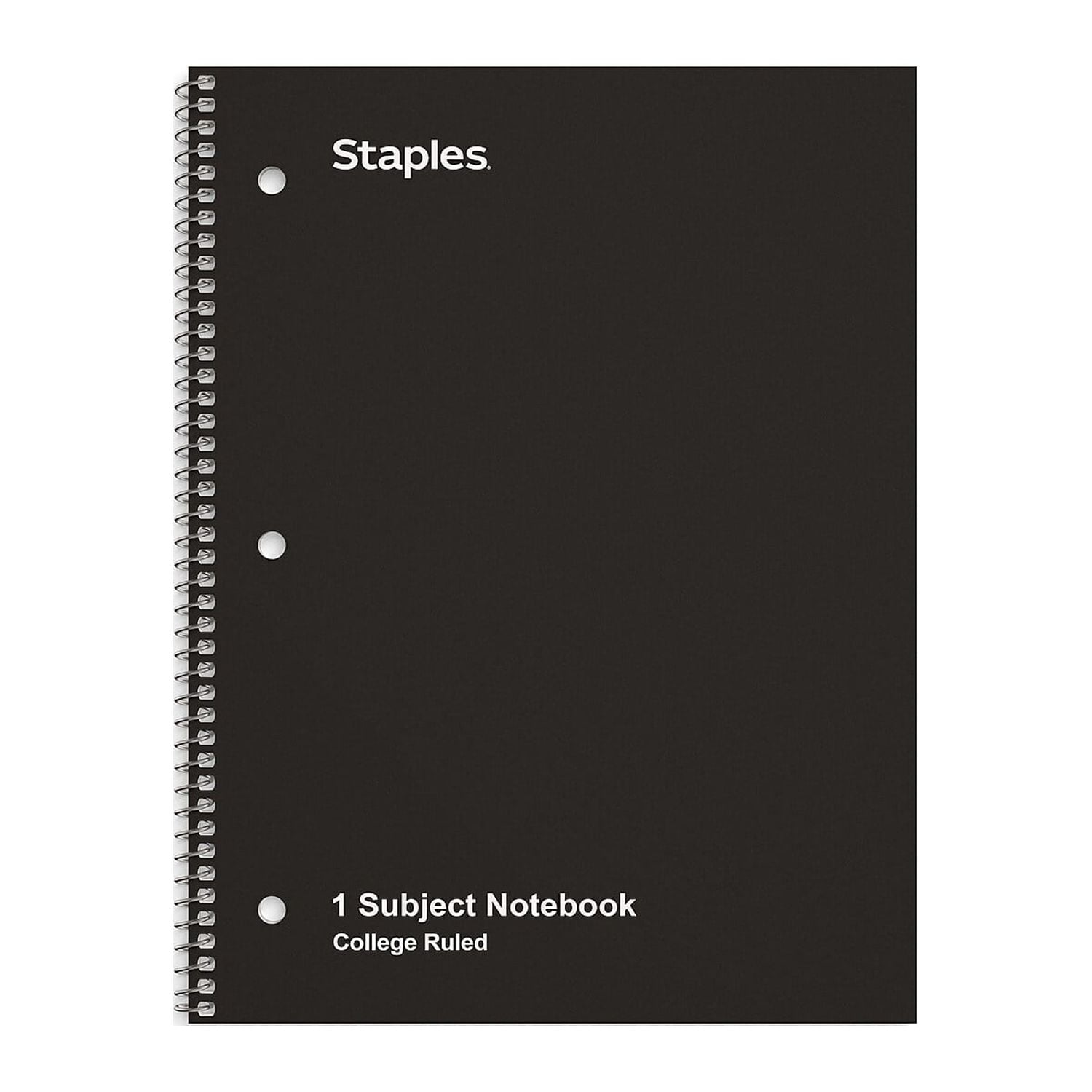 Staples 1 Subject Notebook 8 X 10 5 College Ruled 70 Sheets Black 18