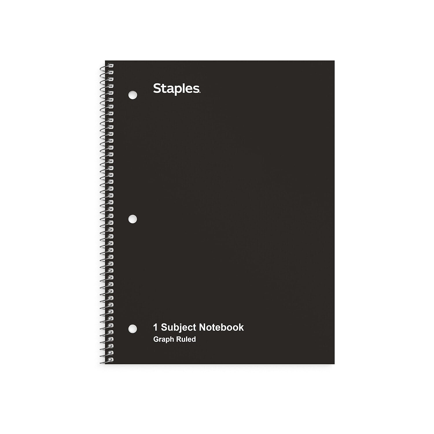 Staples 1 Subject Notebook 8 X 10 5 Graph Ruled 70 Sheets Black 3
