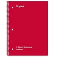 Staples 1-Subject Notebook, 8" x 10.5", Wide Ruled, 70 Sheets, Assorted ...