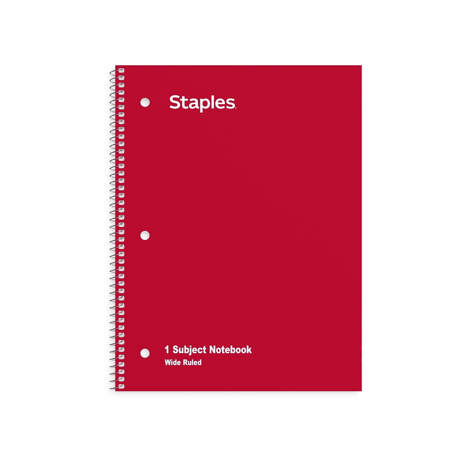 Staples 1-Subject Notebooks 8" x 10.5" Wide Ruled 70 Sheets Assorted ...