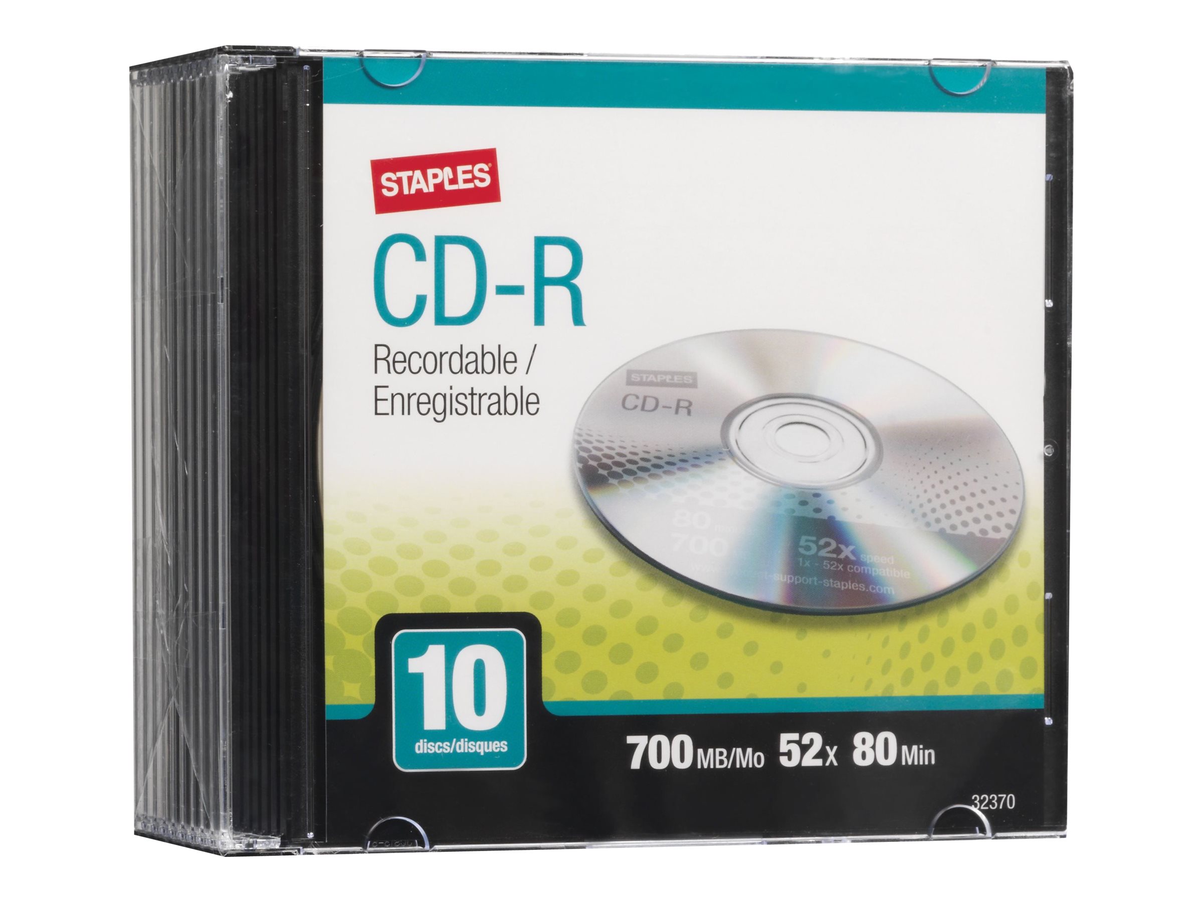 Staples - 10 x CD-R - 700 MB (80min) 52x - slim jewel case - Walmart.com