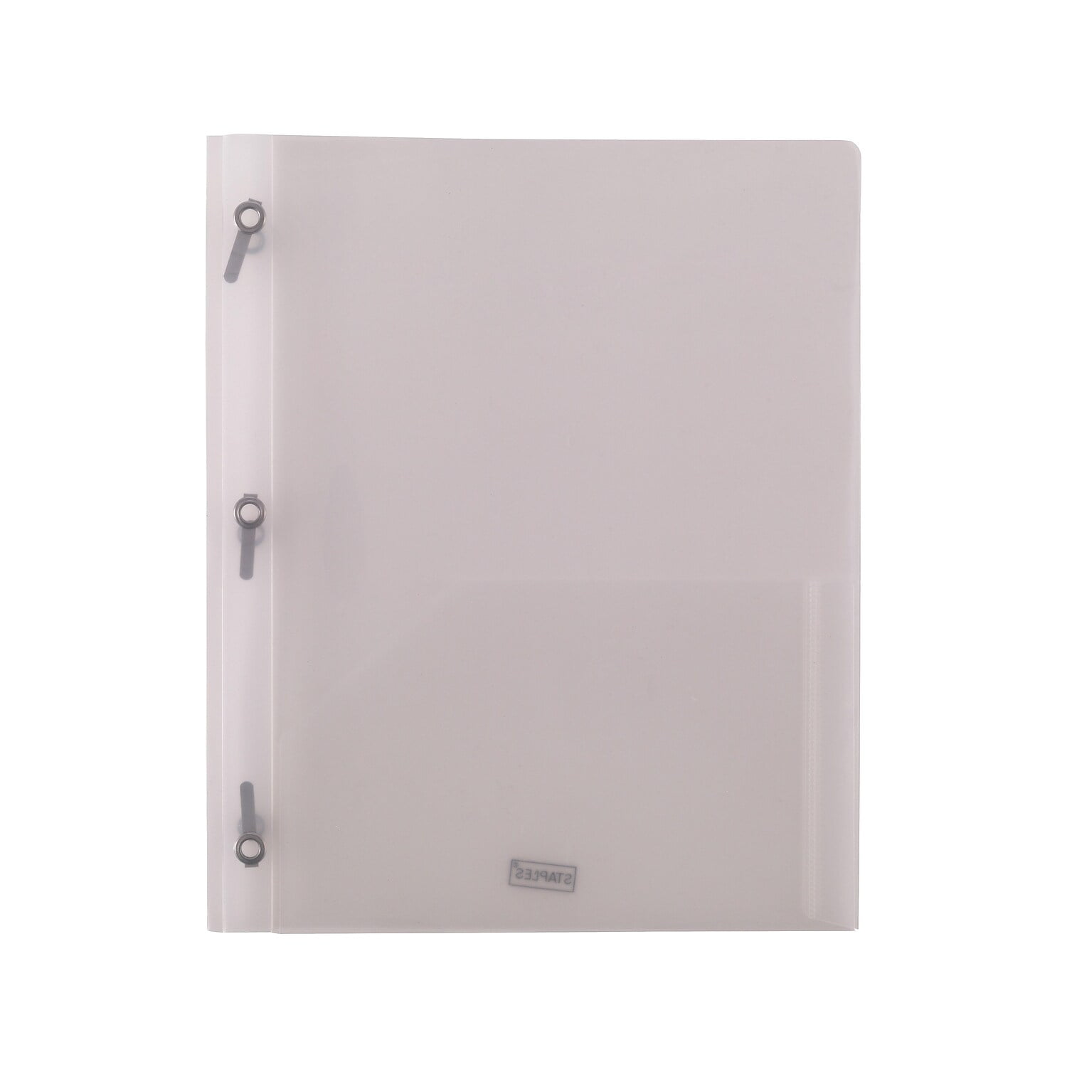 Staples 2-Pocket Presentation Folder with Fasteners Clear 3/Pack ...