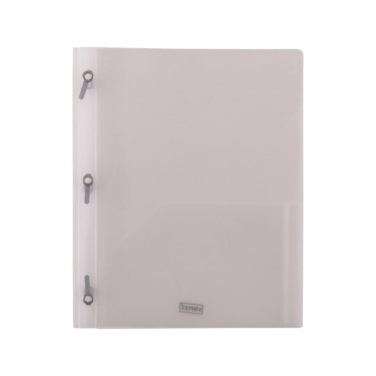 Staples 2-Pocket Presentation Folder with Fasteners Clear 3/Pack ...