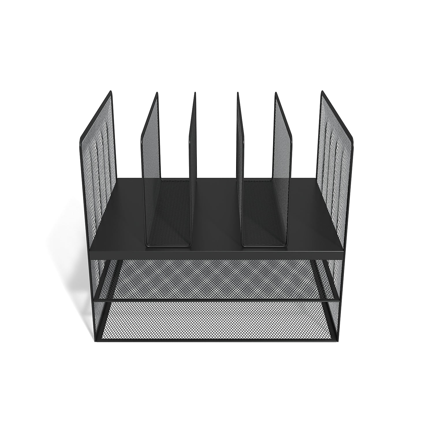 Staples 7 Compartment Wire Mesh File Organizer Matte Black 2/Case ...