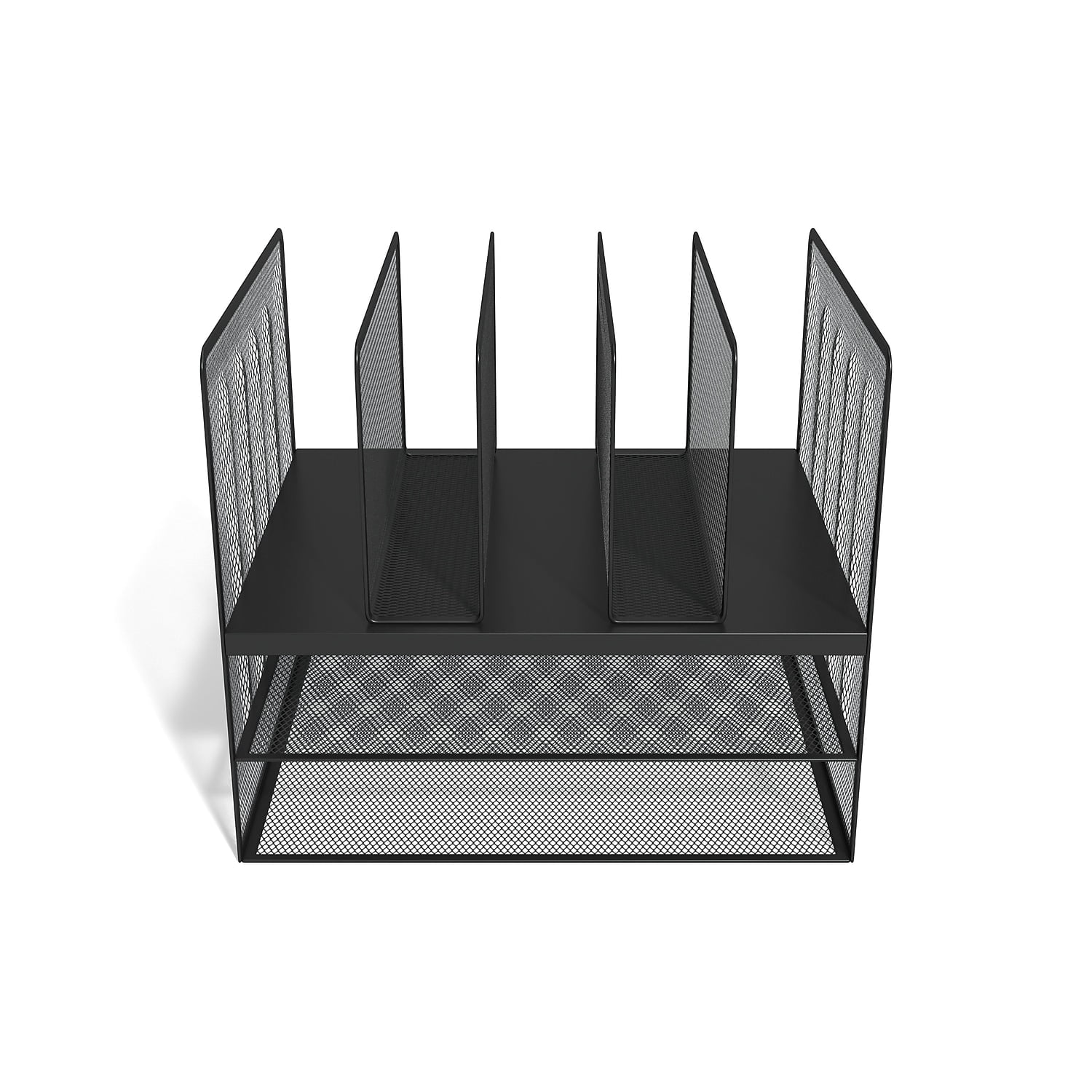 Staples 7 Compartment Wire Mesh File Organizer Matte Black 2/Case ...