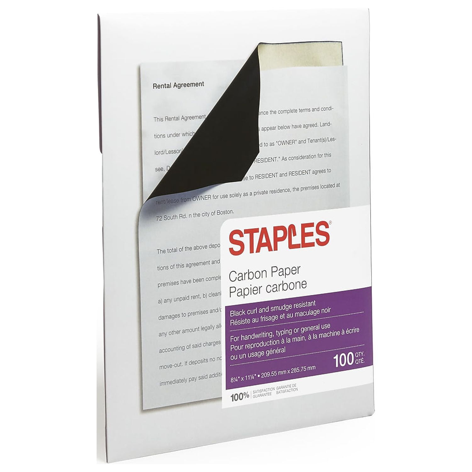 Staples 8.25" x 11.25" Medical Carbon Paper Black 100 Sheets/Ream 200 ...