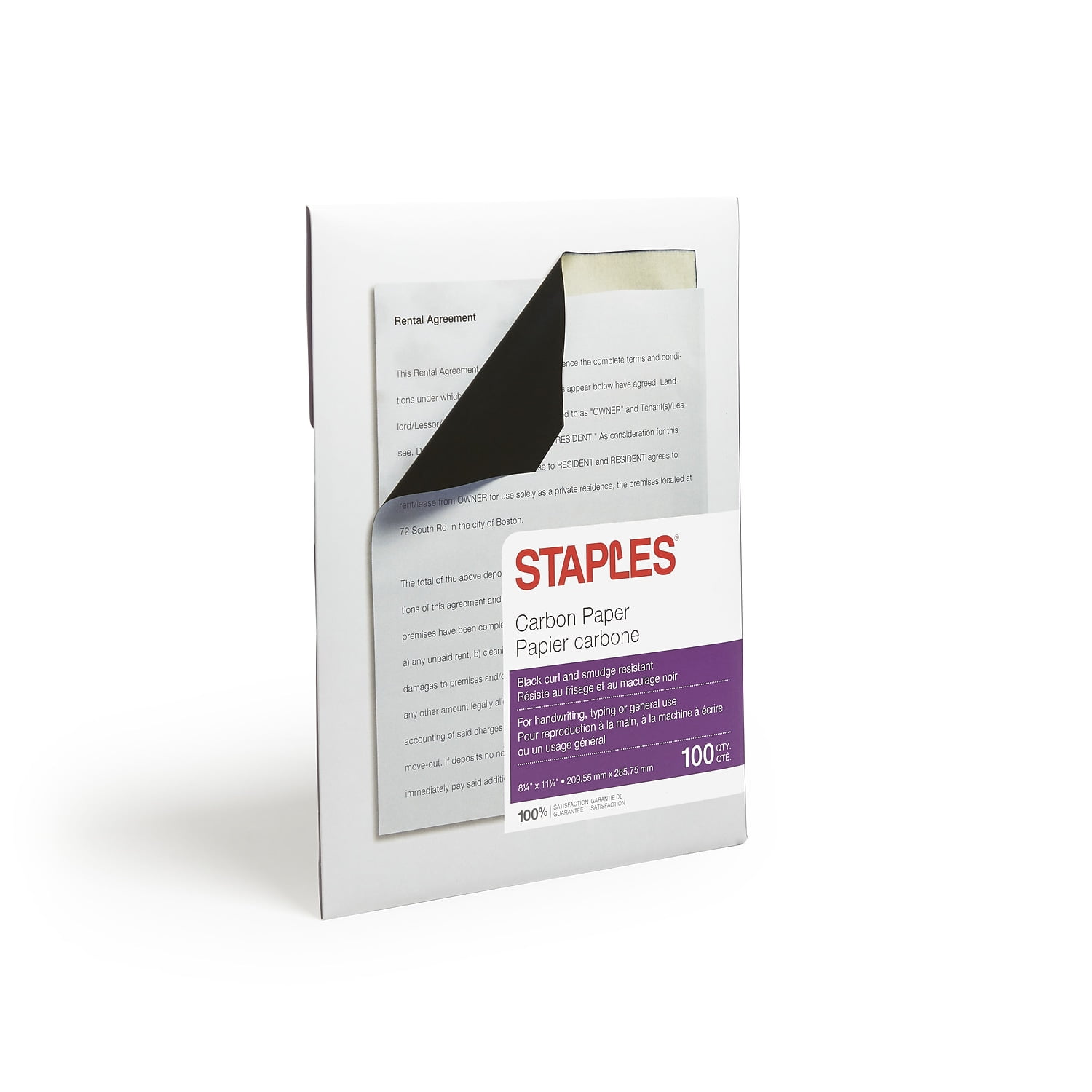 Staples 8.25" x 11.25" Medical Carbon Paper Black 100 Sheets/Ream 200 ...