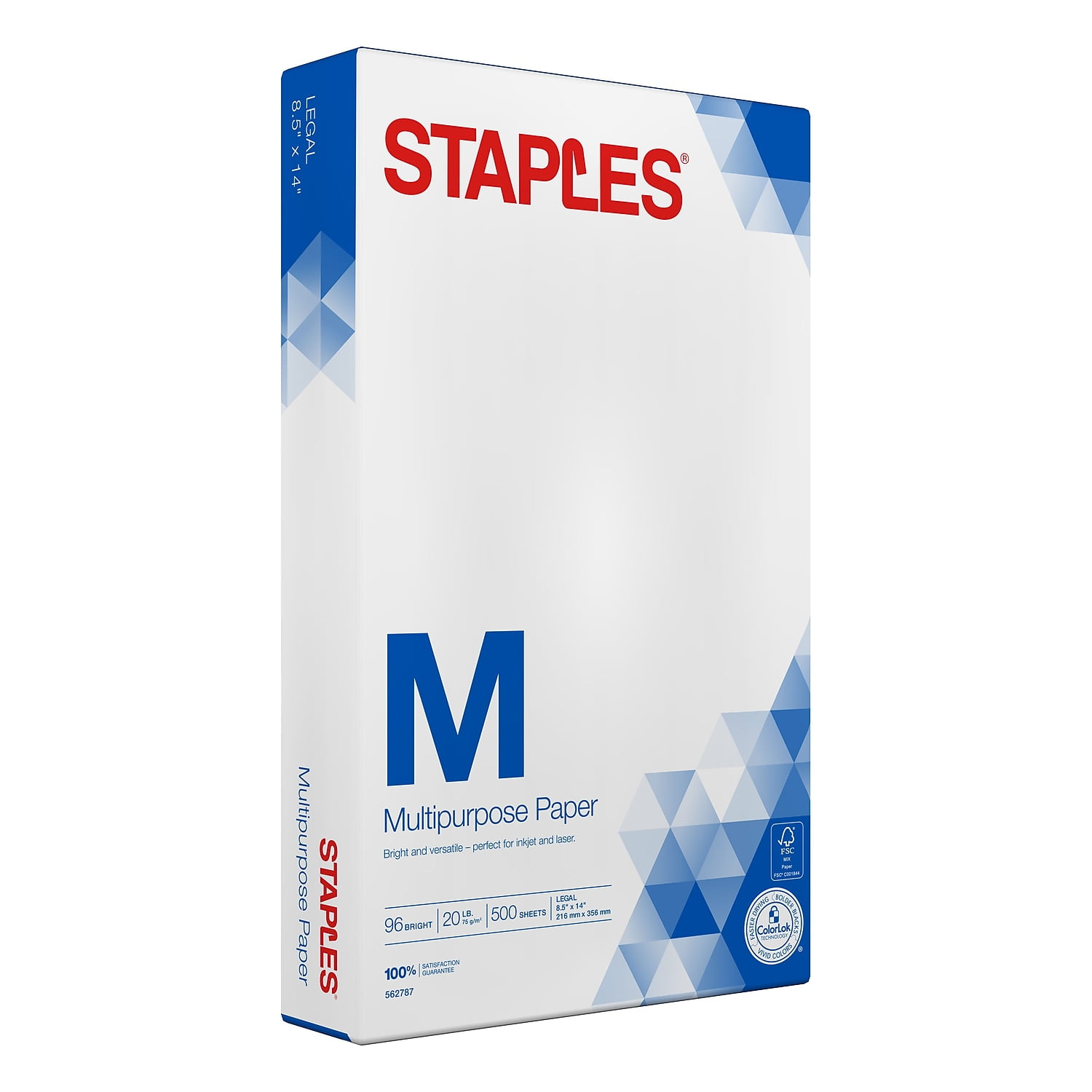 Staples 8.5" x 14" Multipurpose Paper 20 lbs. 96 Brightness 500/RM ...
